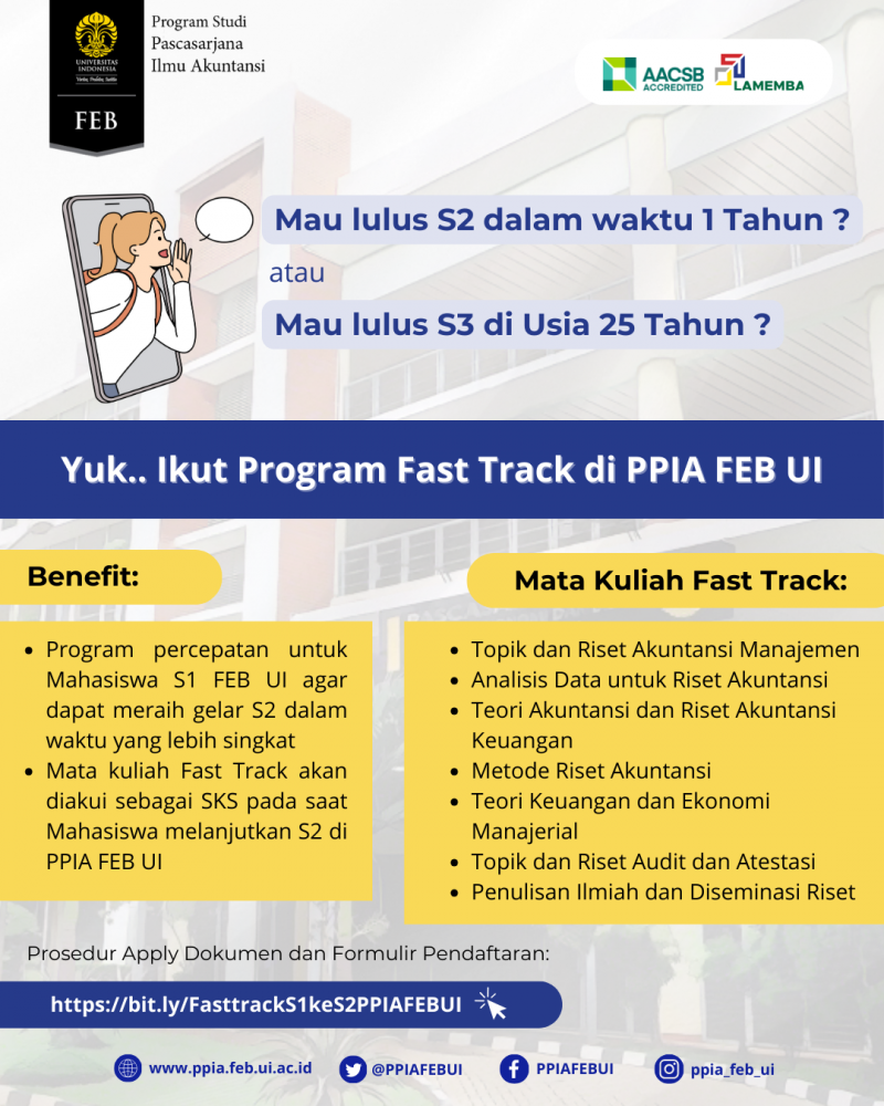 FAST TRACK PPIA FEB UI KEMBALI DIBUKA – Program Pascasarjana Ilmu Akuntansi Fakultas Ekonomi dan ...