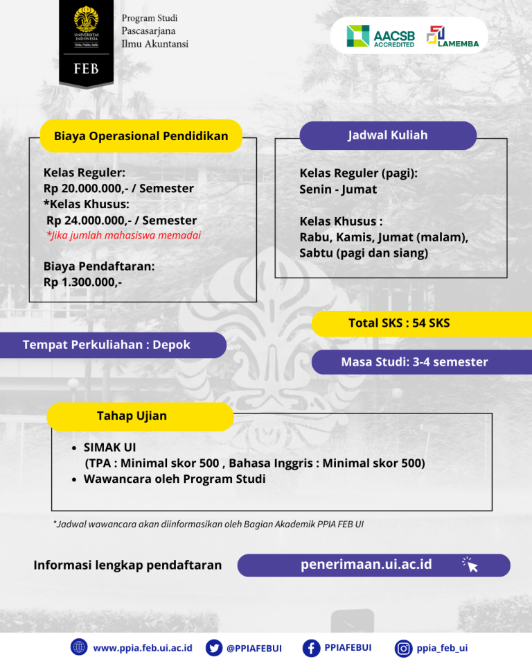 Jadwal Penerimaan Mahasiswa Baru Program Magister dan Doktor Ilmu Akuntansi Semester Gasal Tahun ...