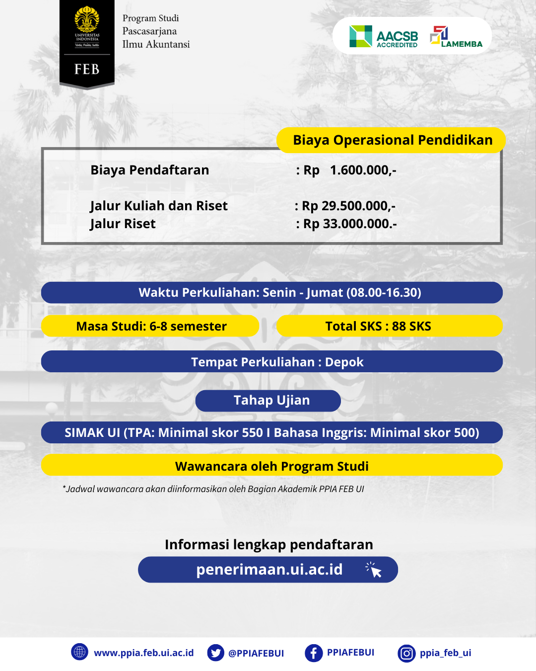 Jadwal Penerimaan Mahasiswa Baru Program Magister dan Doktor Ilmu Akuntansi Semester Gasal Tahun ...