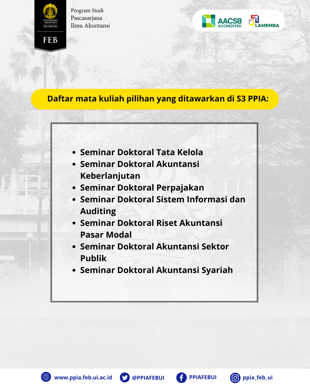 Jadwal Penerimaan Mahasiswa Baru Program Magister dan Doktor Ilmu Akuntansi Semester Gasal Tahun ...